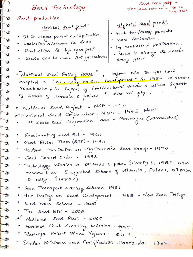Seed tech handwriting notes (1) | PDF