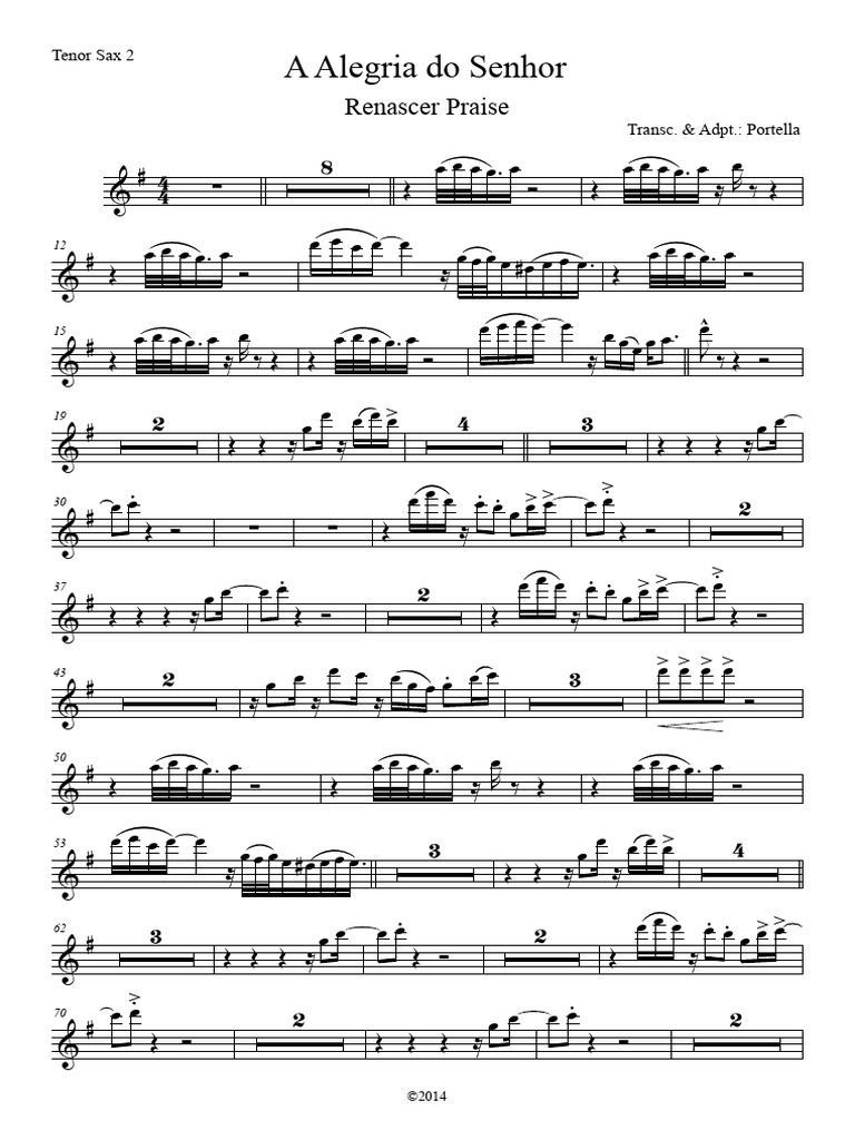 A Alegria Do Senhor - Tenor Sax 2 | PDF