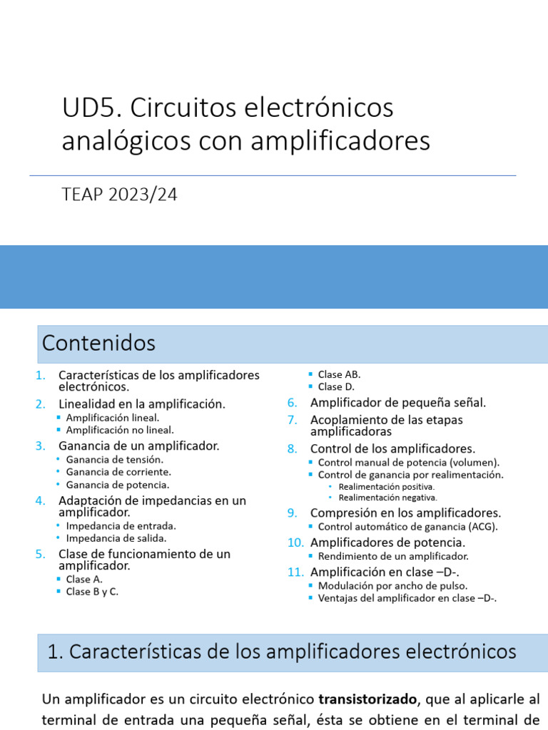 UD5 - Circuitos analógicos con amplificadores | PDF