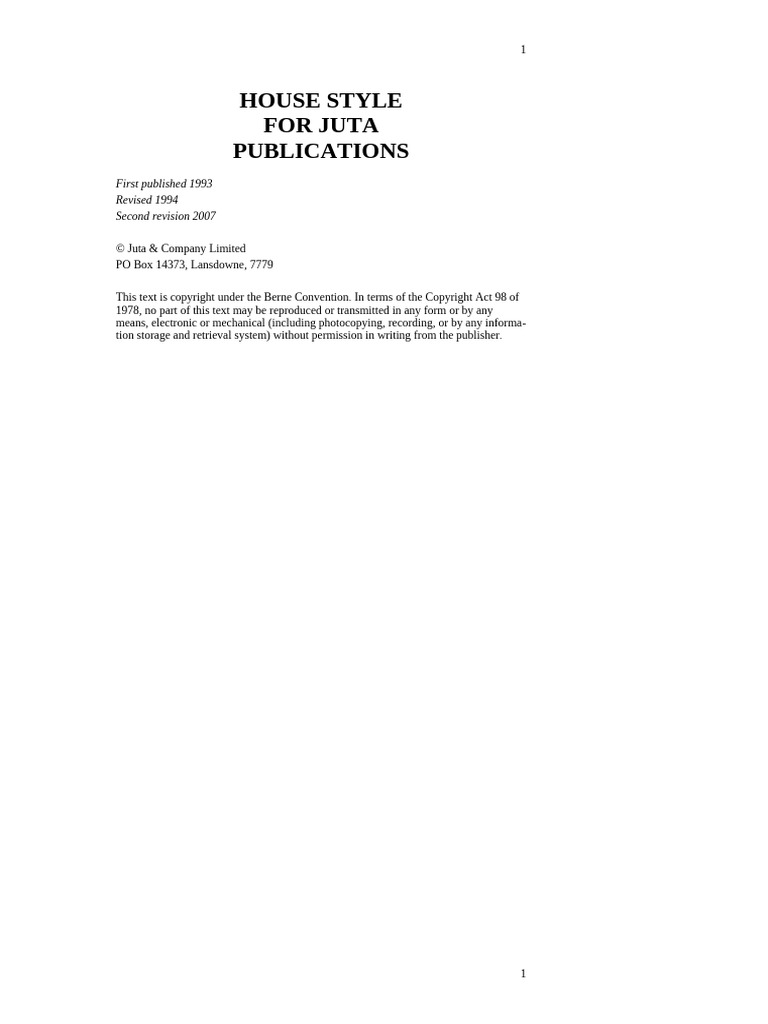 Juta House Style Guide | PDF | Judge | Bracket