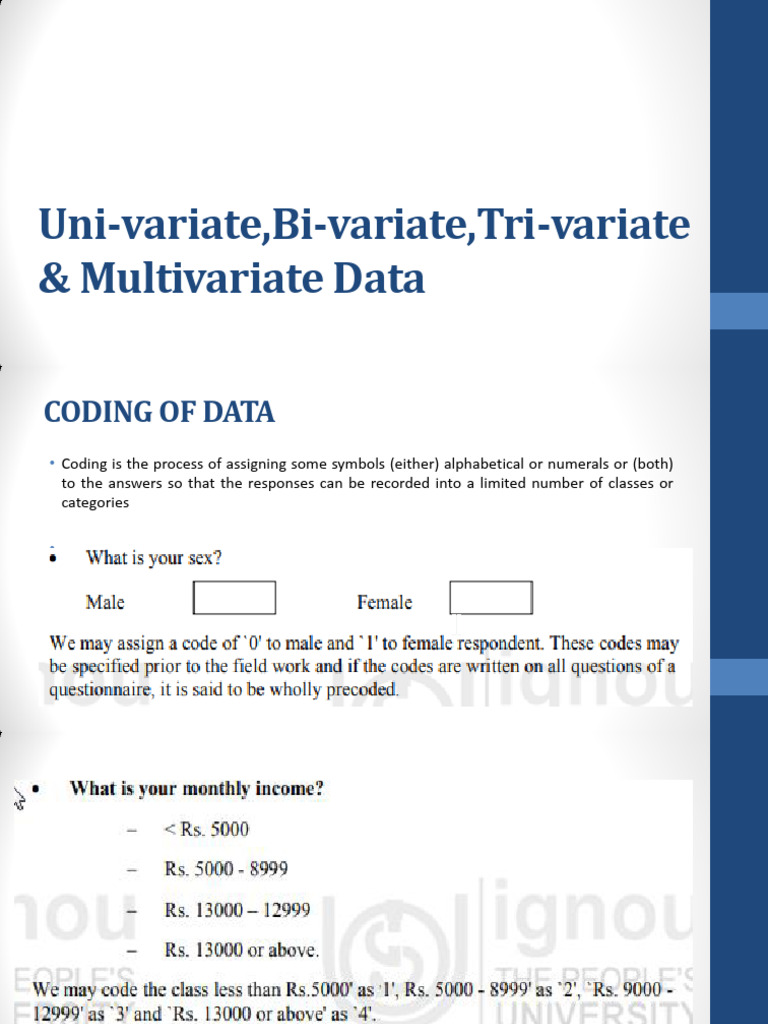 Univariate, Bivaraiate & Multivariate Data | PDF
