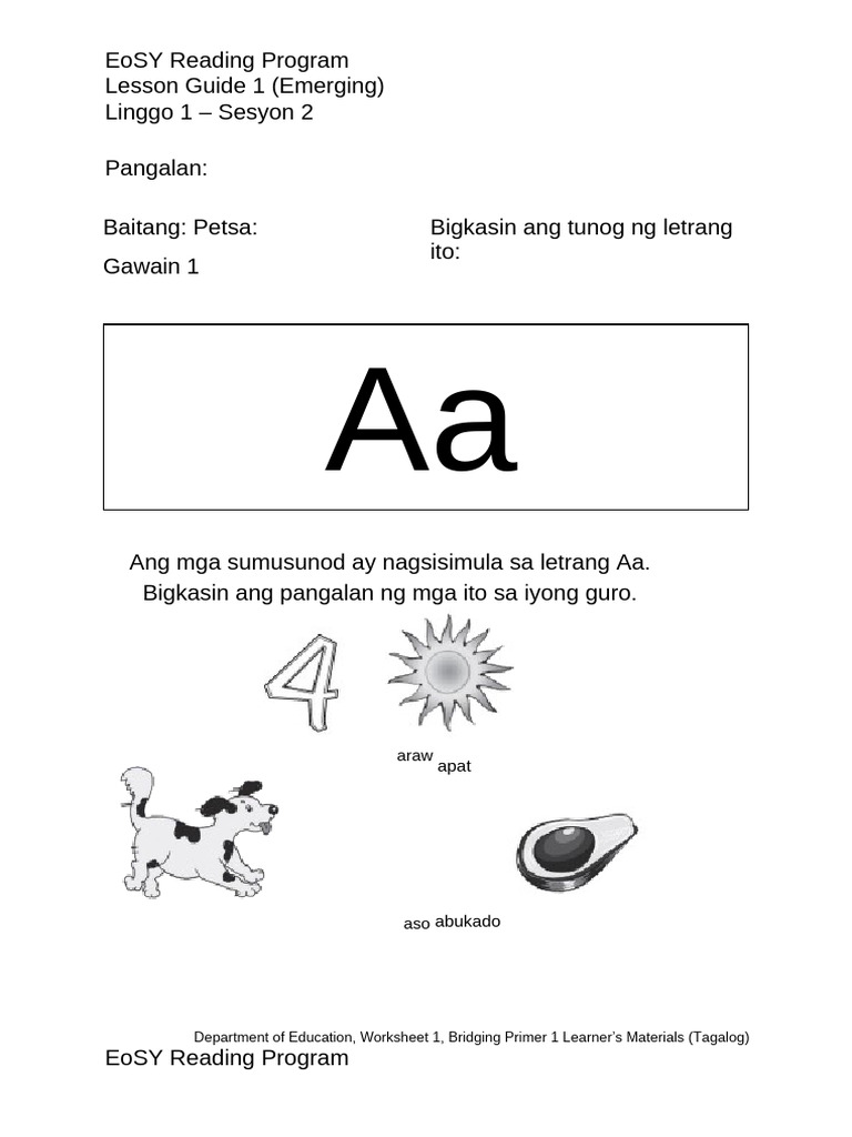 Tagalog Alphabet Learning Guide | PDF | Wellness