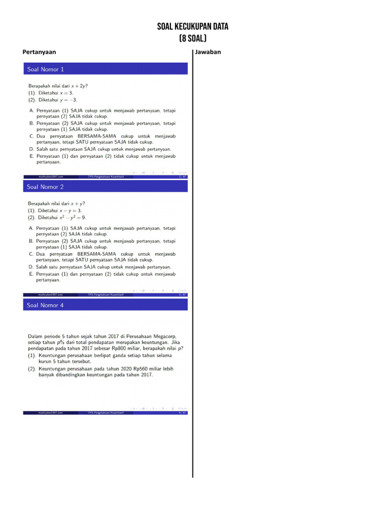 Kecukupan Data | PDF