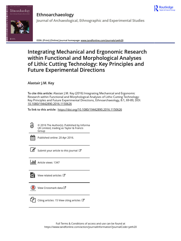 Integrating Mechanical and Ergonomic Research Within Functional and Morphological Analyses of ...