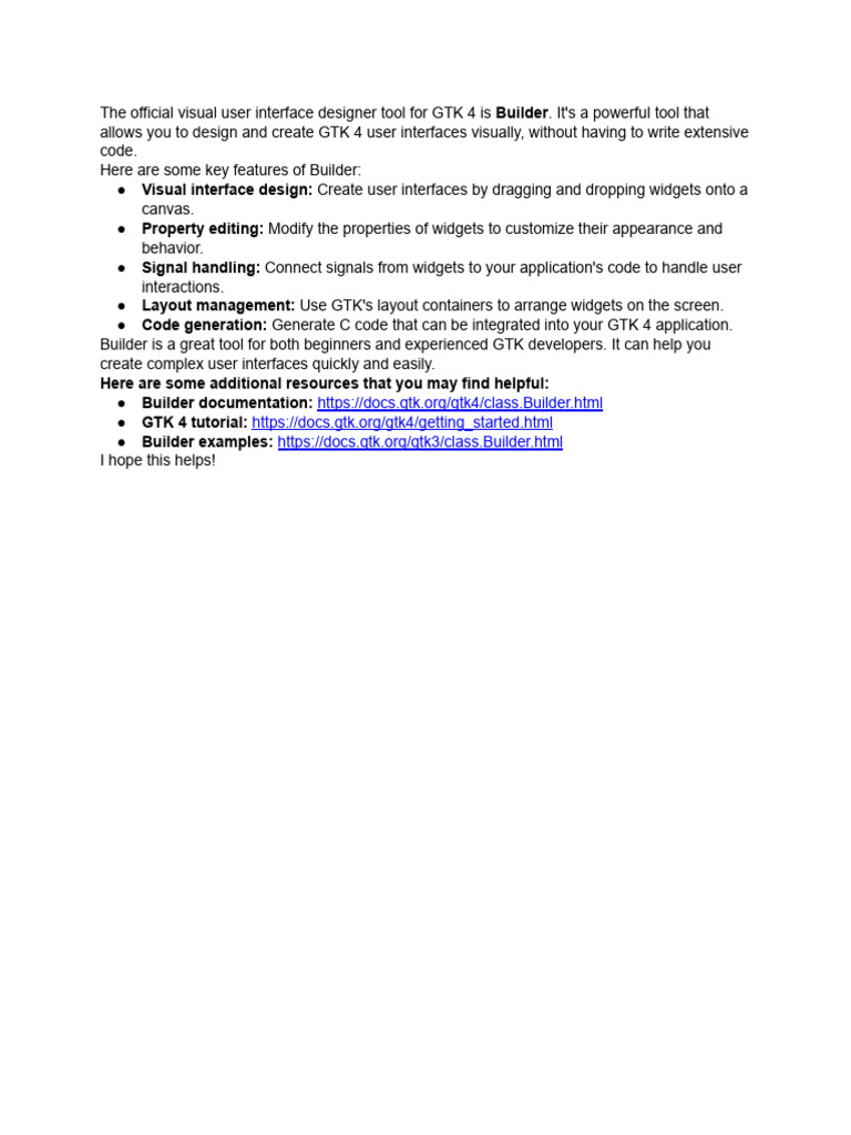 Builder Class in GTK | PDF