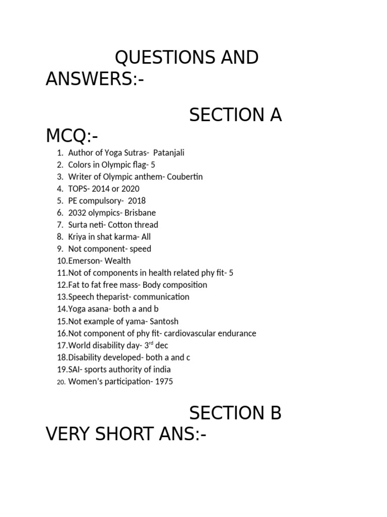 Questions and Answers | PDF