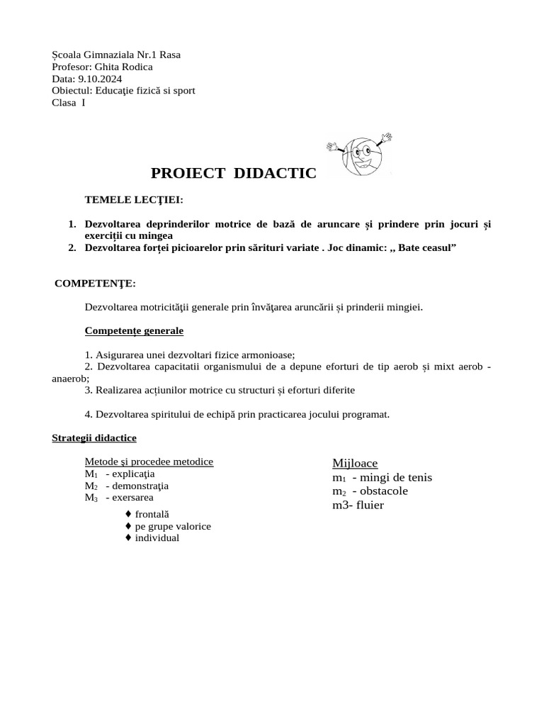 Clasa A V-A-Proiect Didactic | PDF