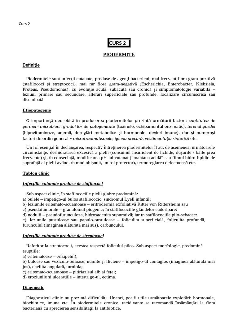 Curs 2 Dermatologie | PDF