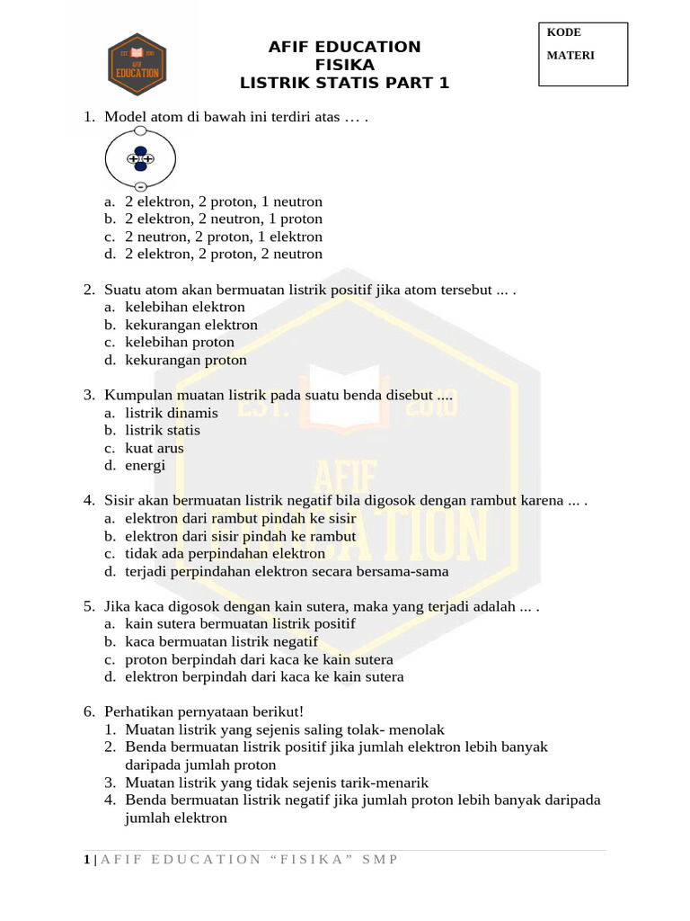 Listrik Statis Part 1 | PDF