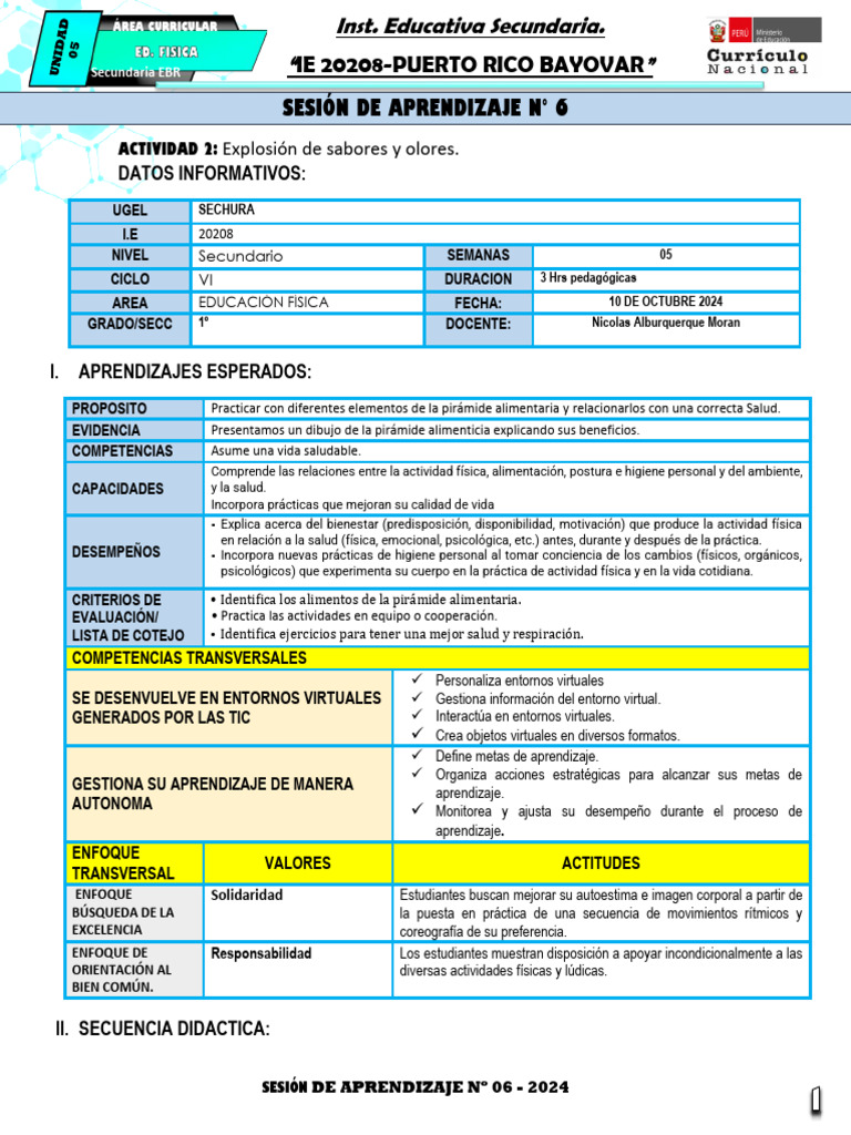 Sesion de Eeff Primero Virtual | PDF