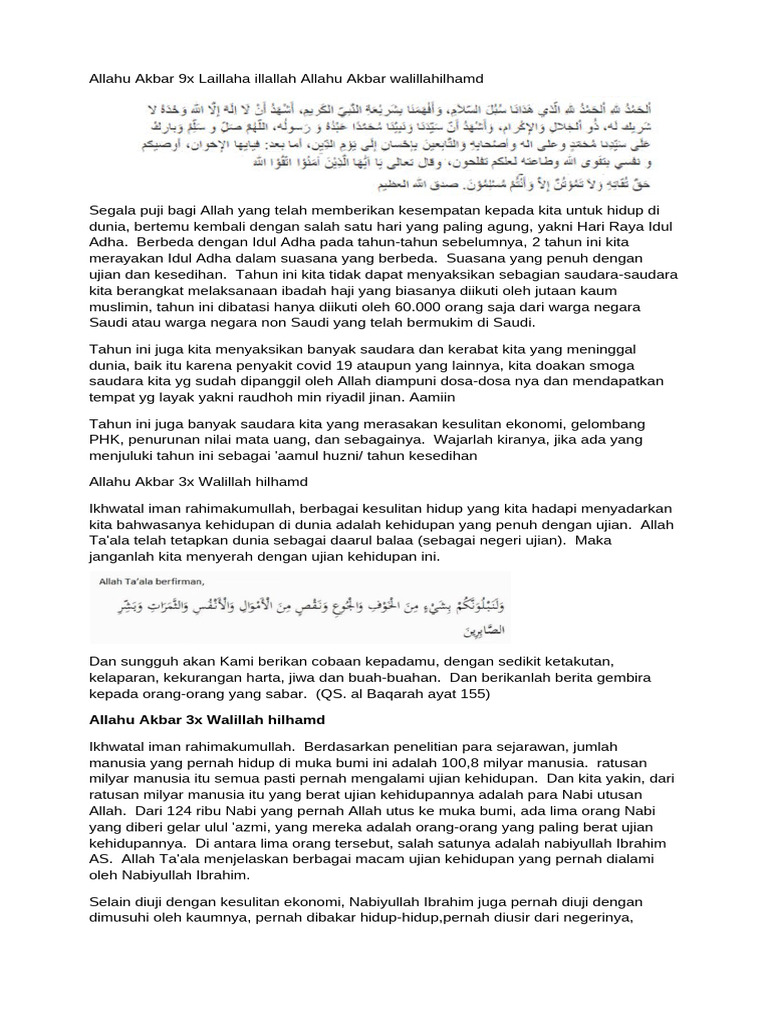 khutbah idul adha | PDF