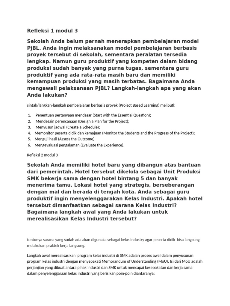 Refleksi 1 Modul 3 | PDF