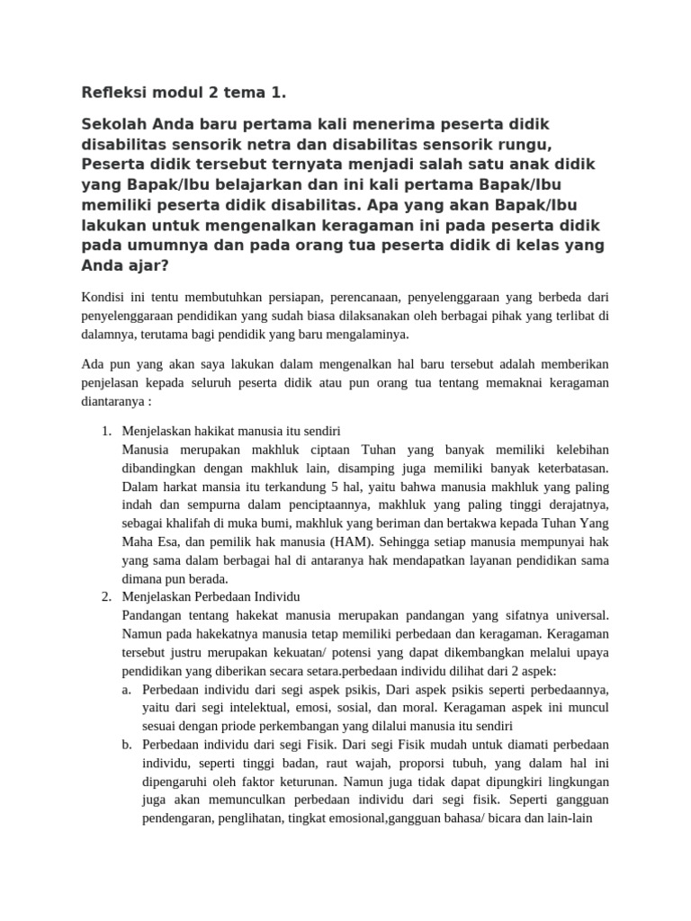 Refleksi Modul 2 Tema 1 | PDF