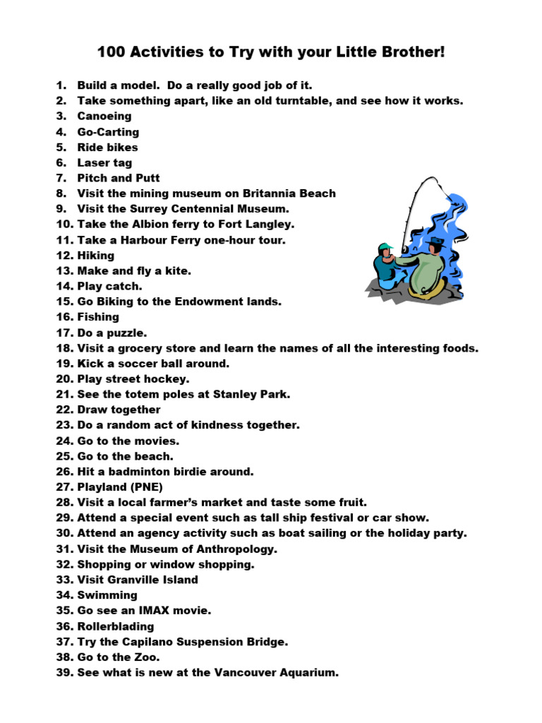 100-Activities-to-Try-with-your-Little-Brother | PDF