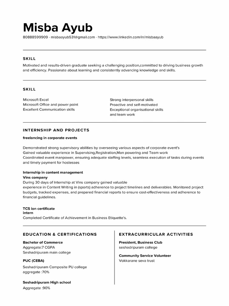 Misba Resumee PDF | PDF