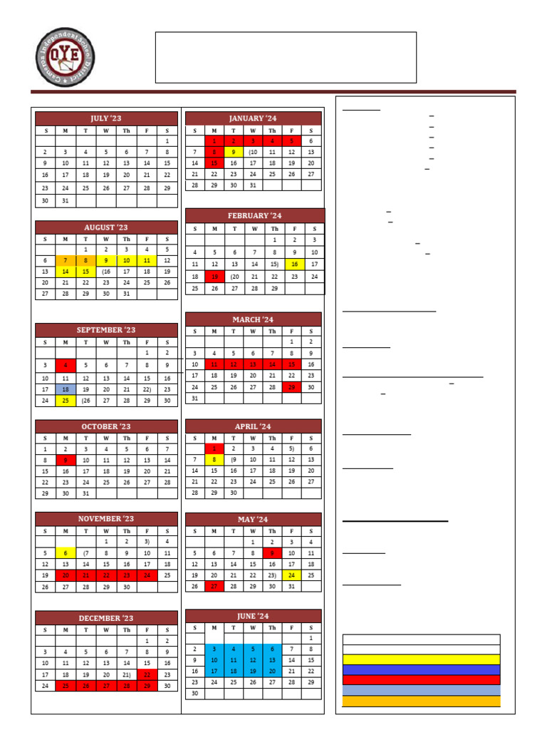 Cameron ISD 2023-2024 Calendar | PDF | Military Operations