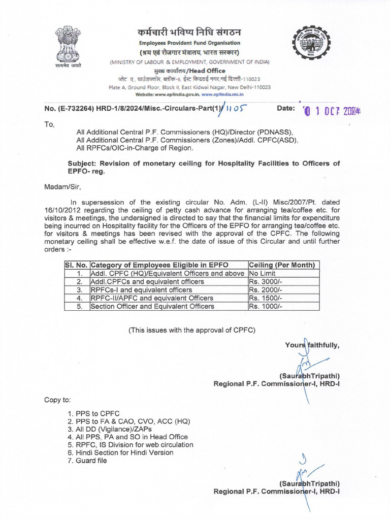 Circular Dated 01-10-2024 | PDF