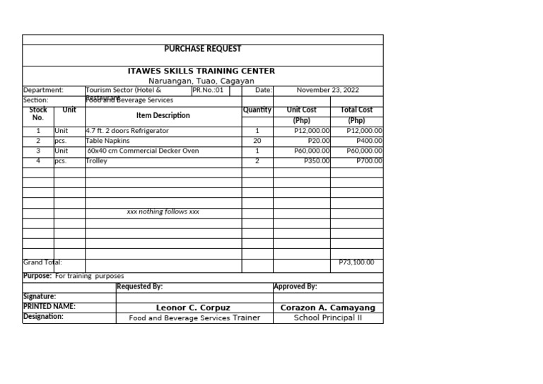 8. Purchase Request | PDF