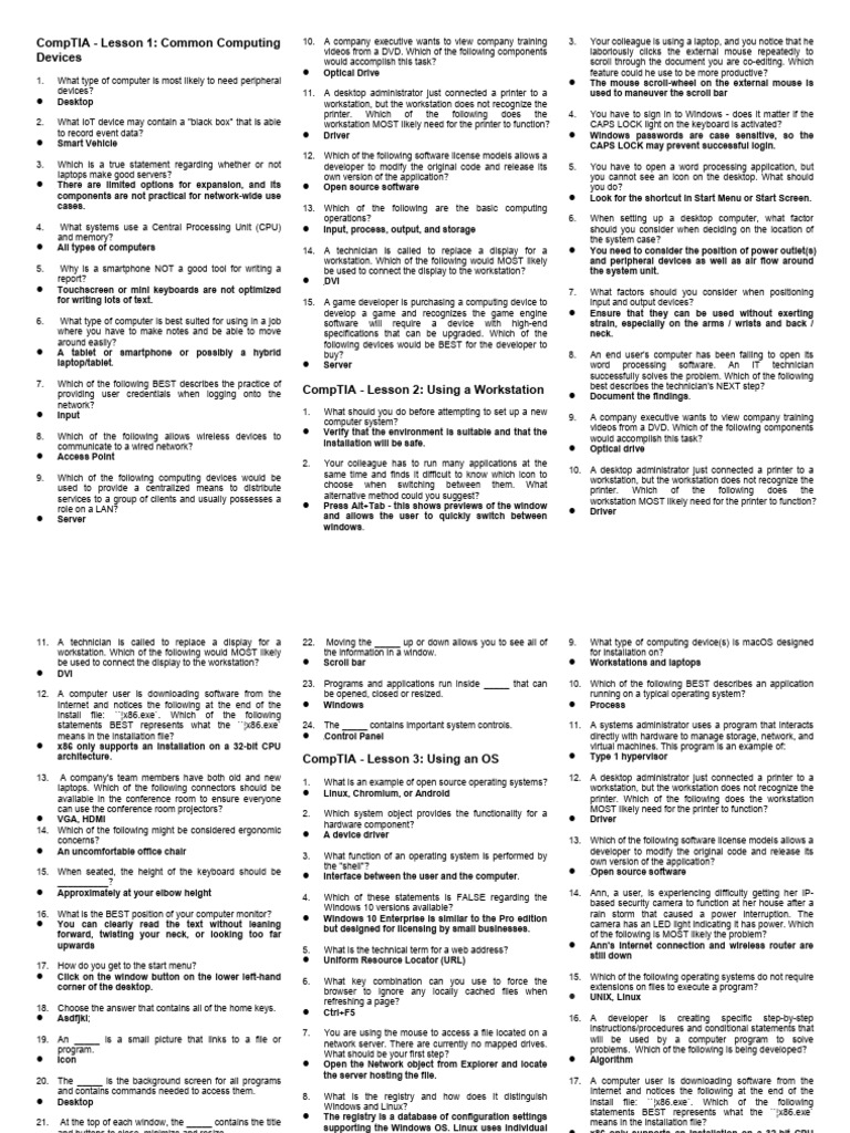 CompTIA Midterms Reviewer | PDF