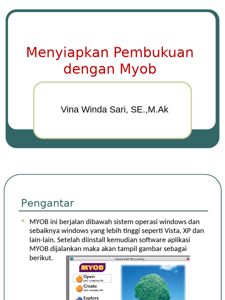 Materi 2 - Menyiapkan Pembukuan Dengan Myob Accounting | PDF