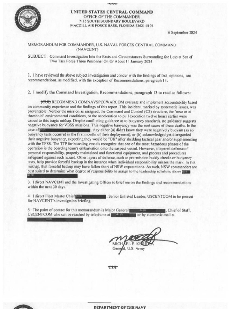 SEAL Drowning Investigation | PDF | Military Science | Military