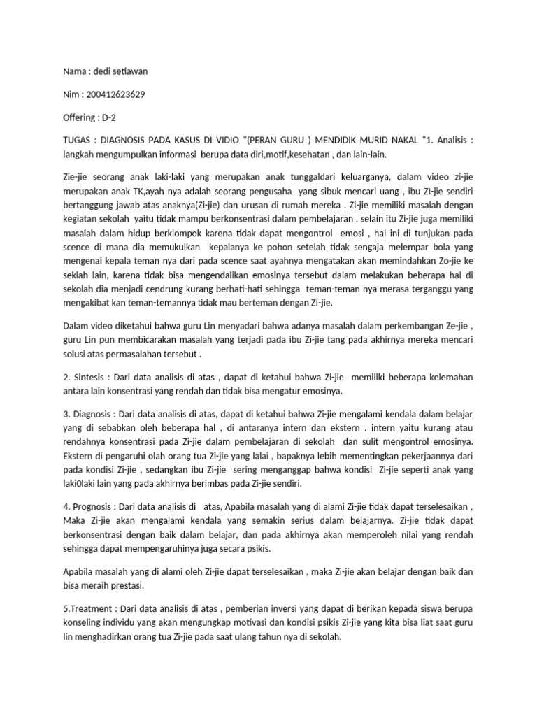 Tugas PDD Analisis Kasus Pert 12 | PDF