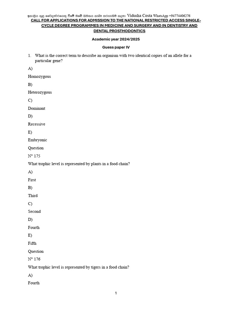 Guess Paper IV | PDF
