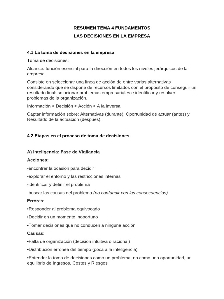 Resumen Tema 4 Fundamentos | PDF