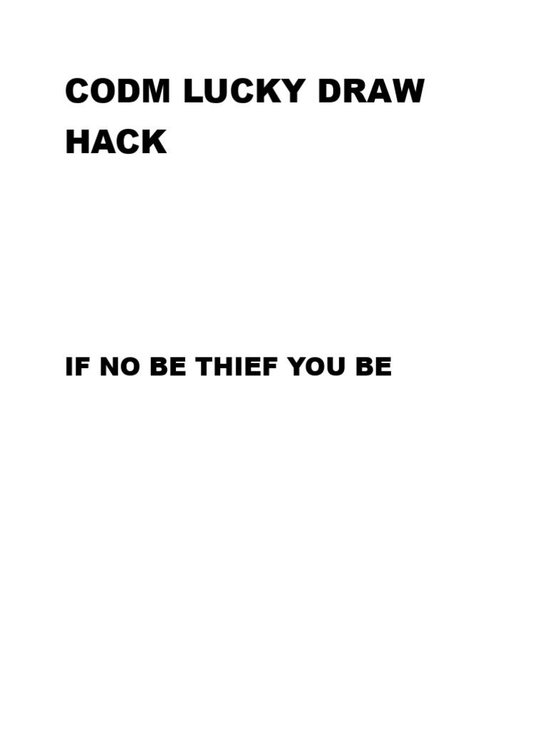 Codm Lucky Draw Hack | PDF