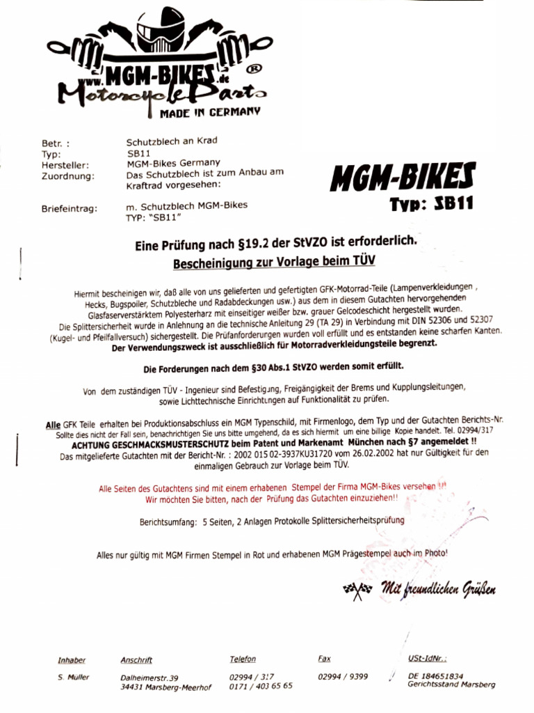 MGM Schutzblech | PDF