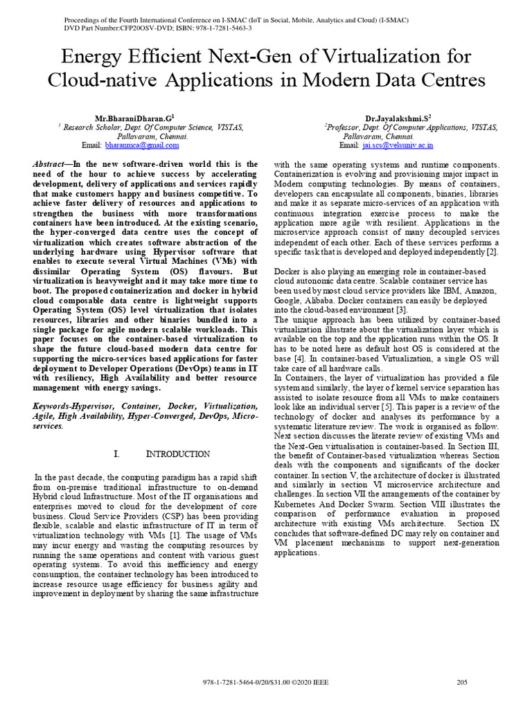 Energy Efficient Next Gen of Virtualizat | PDF | Virtualization | Virtual Machine