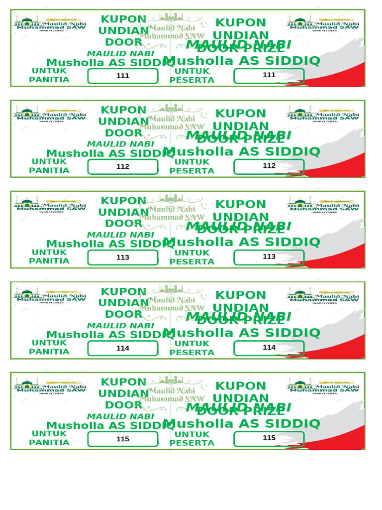 Kupon Maulid Nabi | PDF