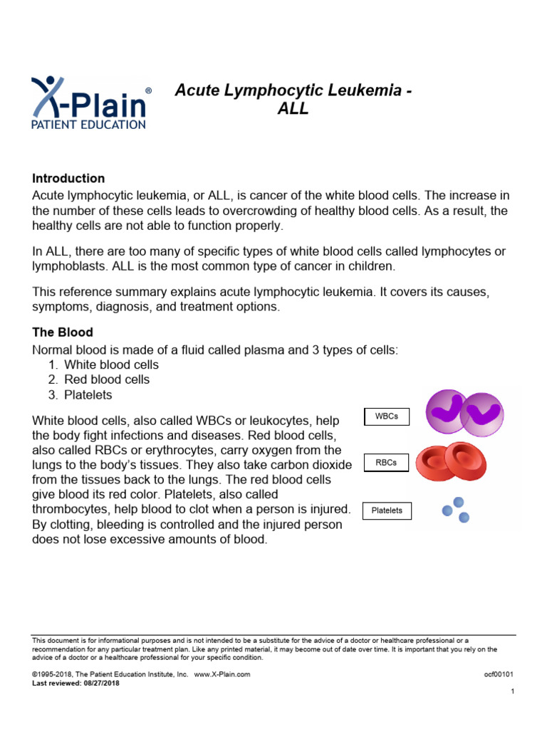 Acute Lymphocytic Leukimia - ALL | PDF