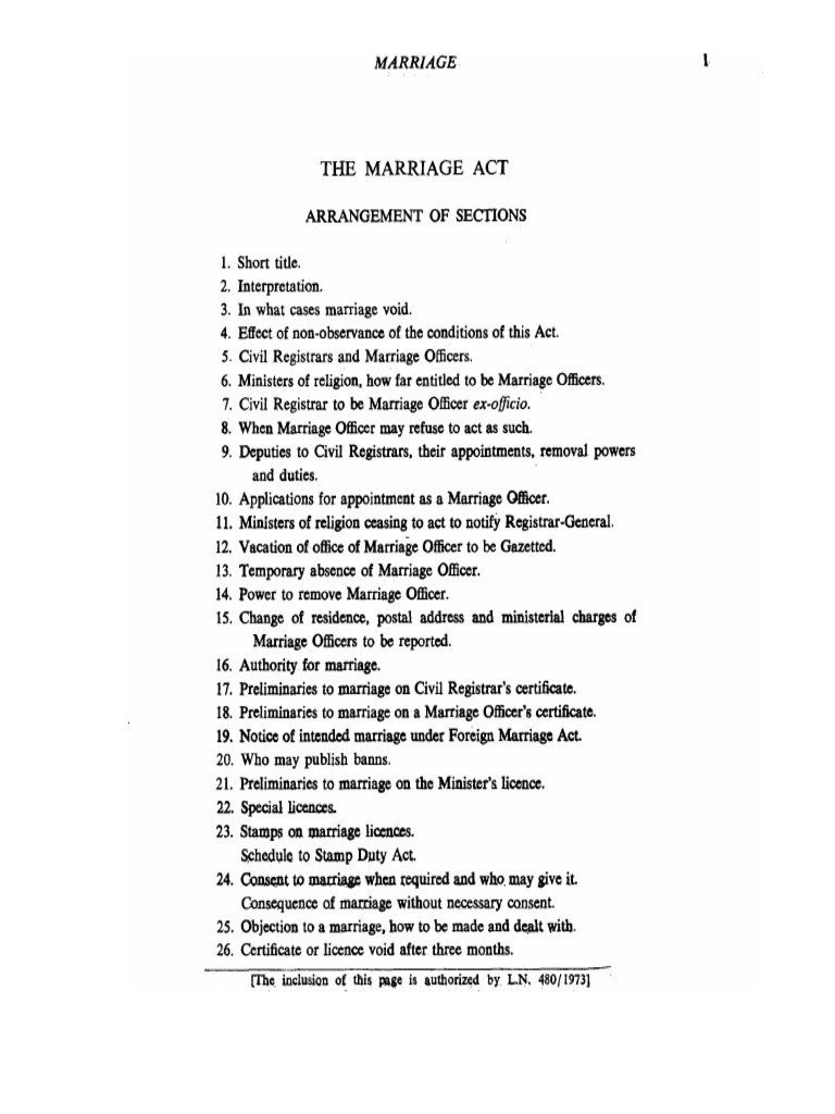 Marriage Act_1 | PDF