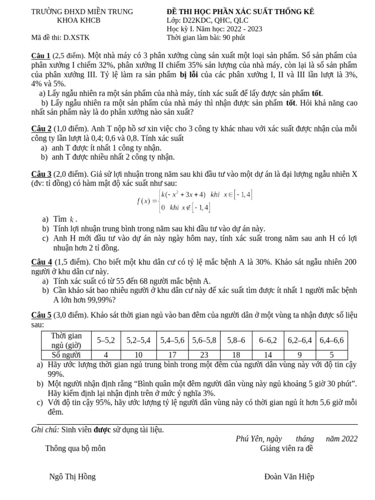 De XSTK D22 KKT | PDF
