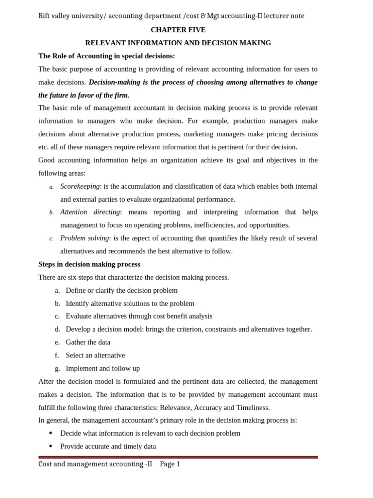 CHAPTER-5 Relevance & Making Decision | PDF