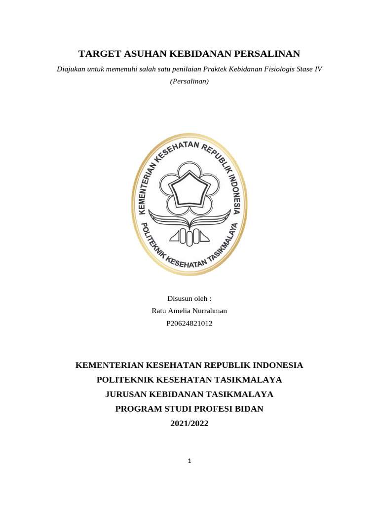 Ratu Amelia N - Target Asuhan Kebidanan Persalinan - Stase 4 - PKM ...