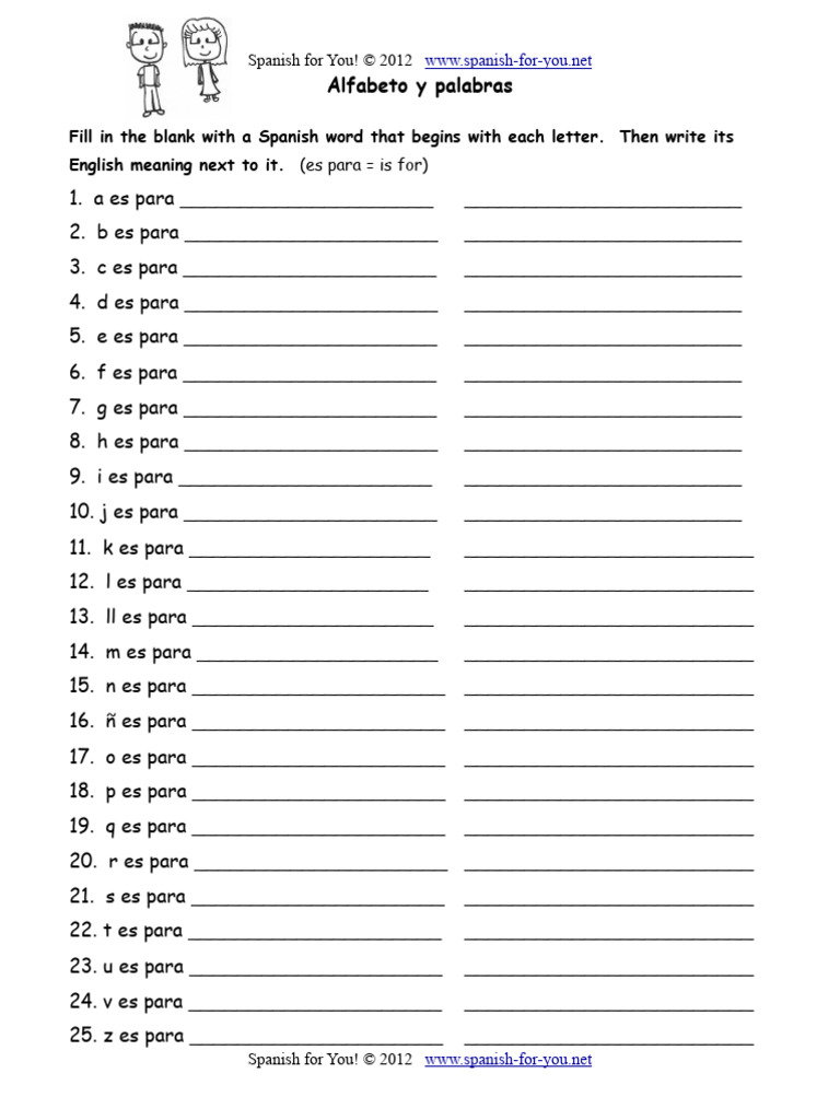 Alfabeto y Palabras Alphabet and Words | PDF