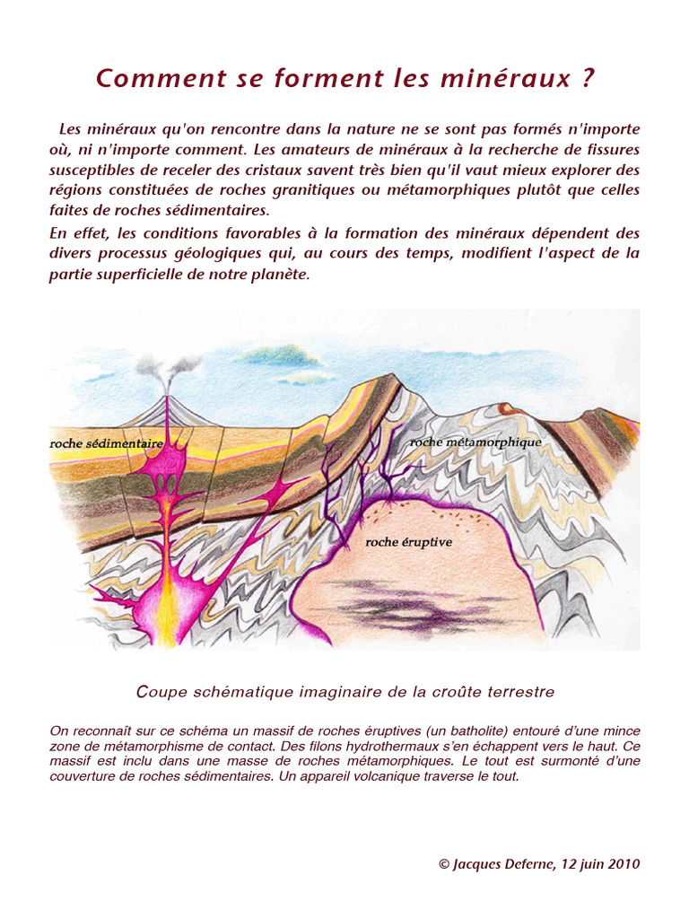 Formation des minéraux et roches | PDF | Granit | Volcan