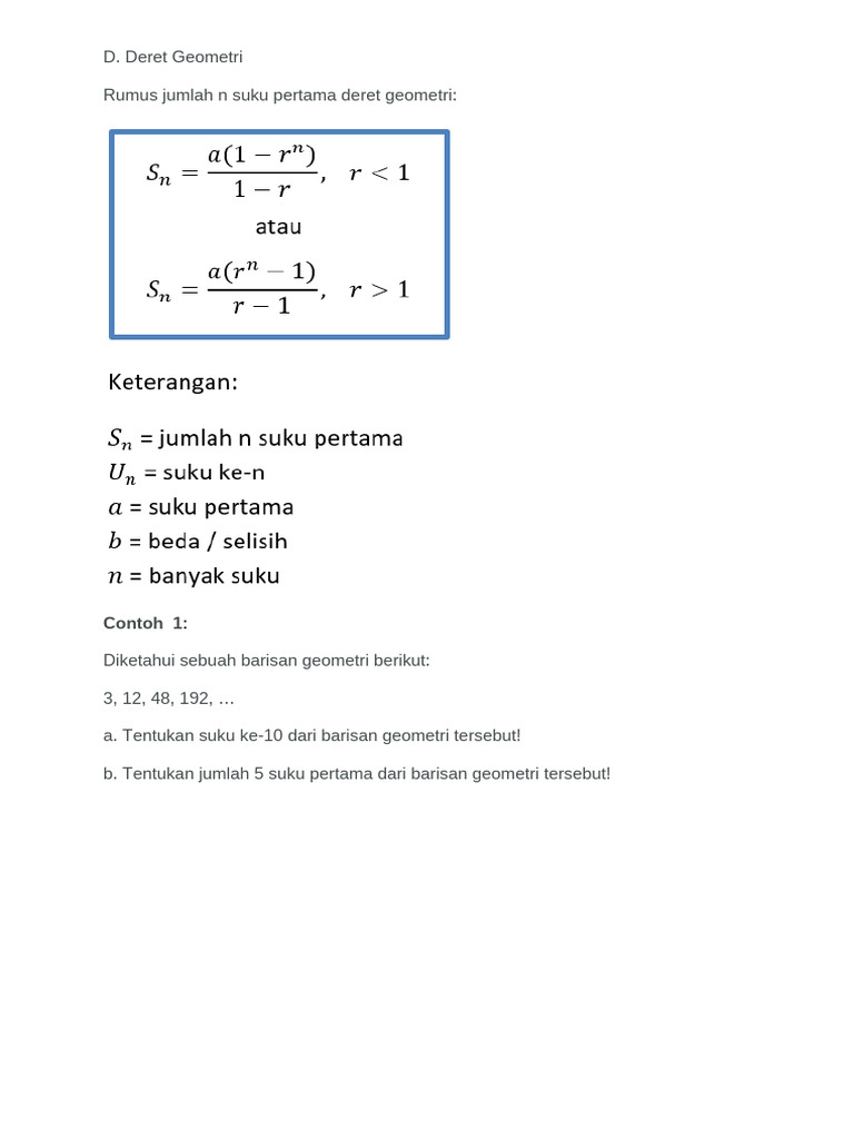Deret Geometri | PDF