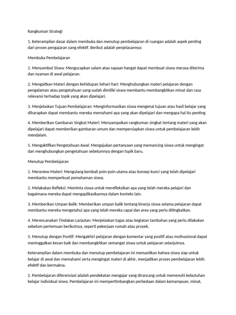 Rangkuman Strategi Mezza | PDF