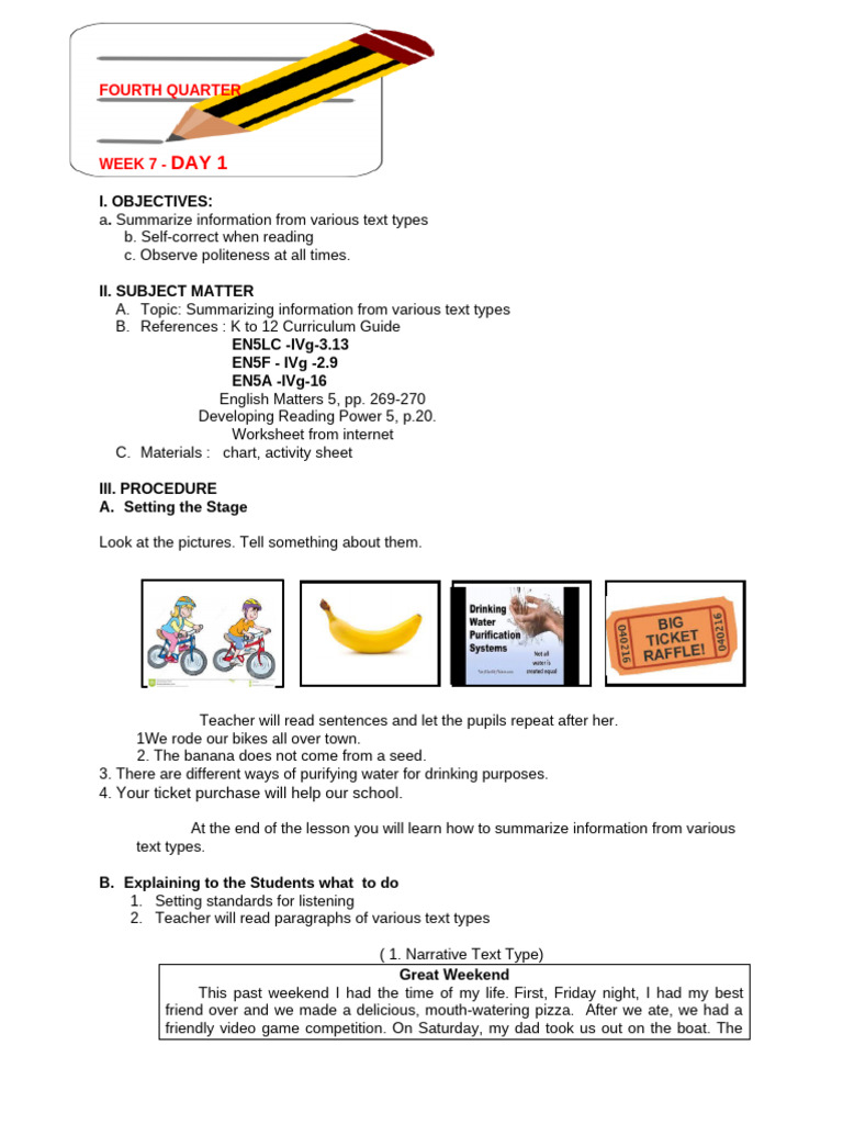 TG in Eng 5 Q4 Week 7 Day 1 | PDF