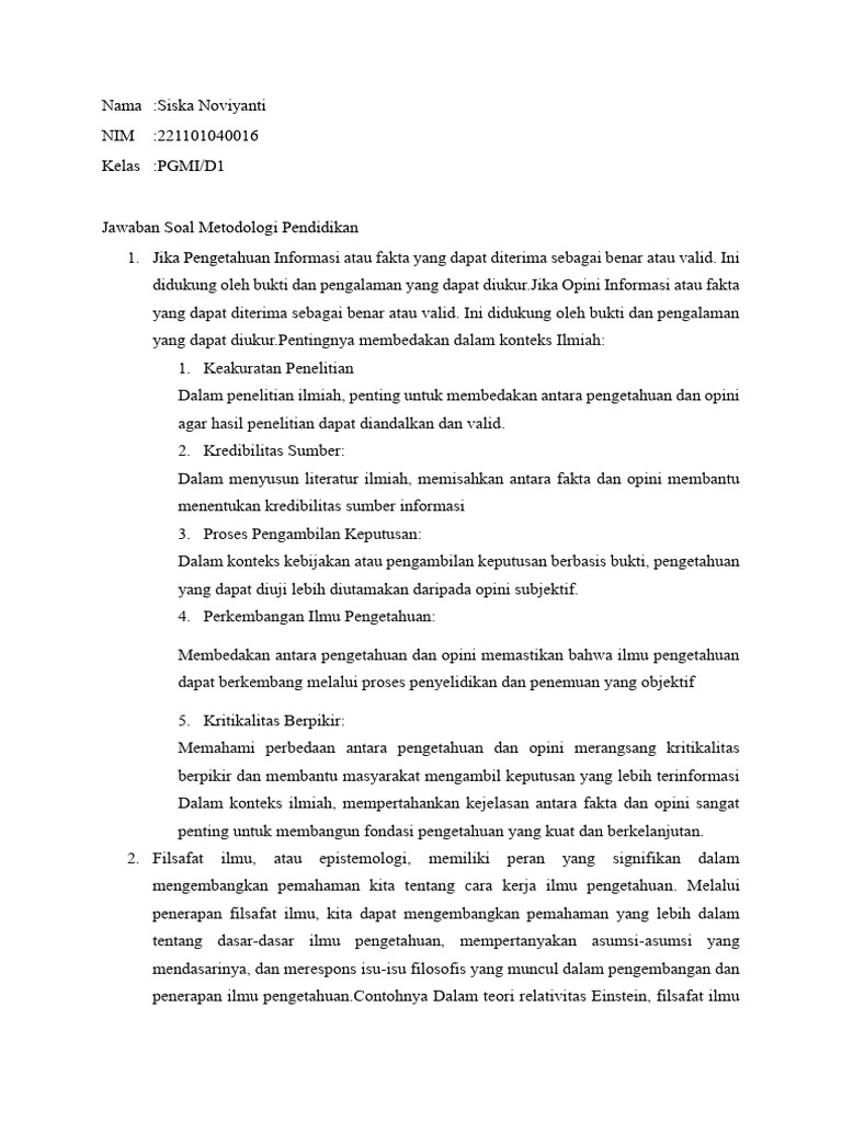 Metodologi Penelitian Siska | PDF