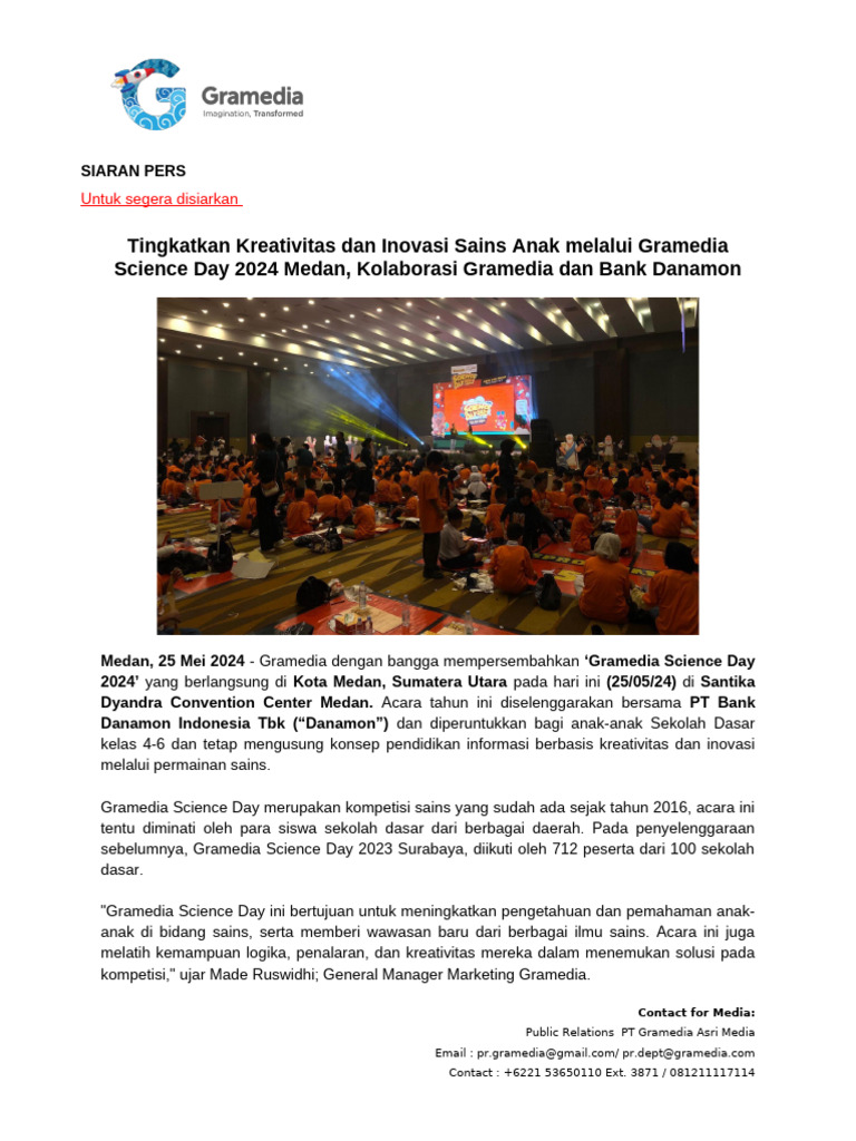 Gramedia Science Day 2024 Medan | PDF