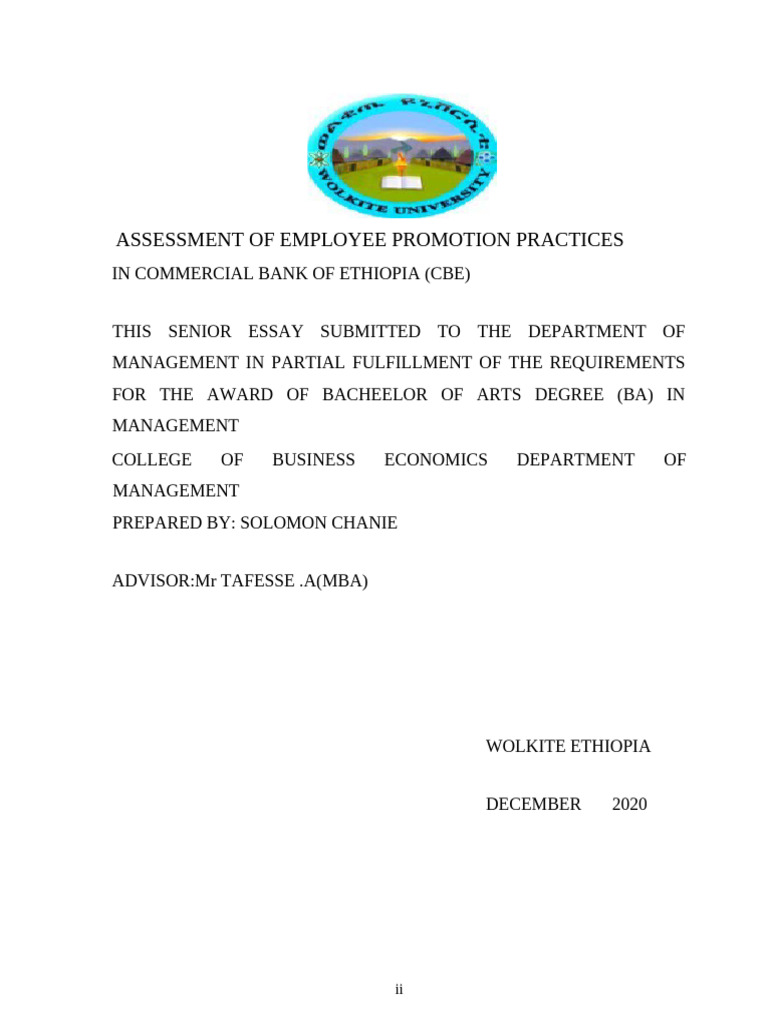 Employee Promotion Practice of Commercial Bank | PDF | Employment | Salary