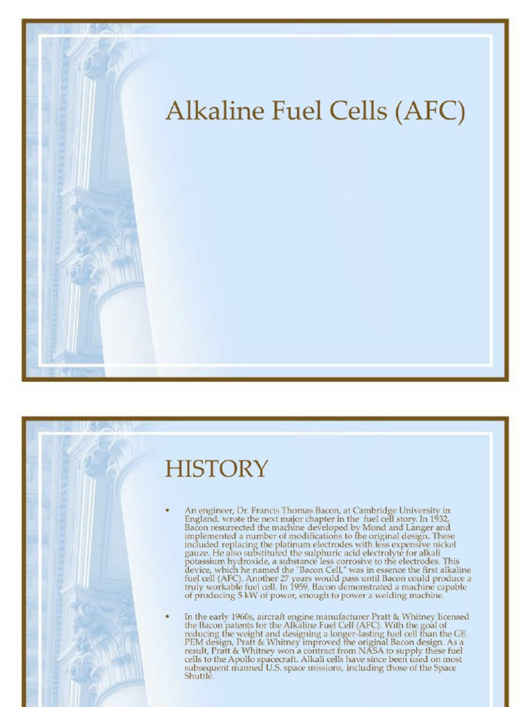 Alkaline Fuel Cell | PDF