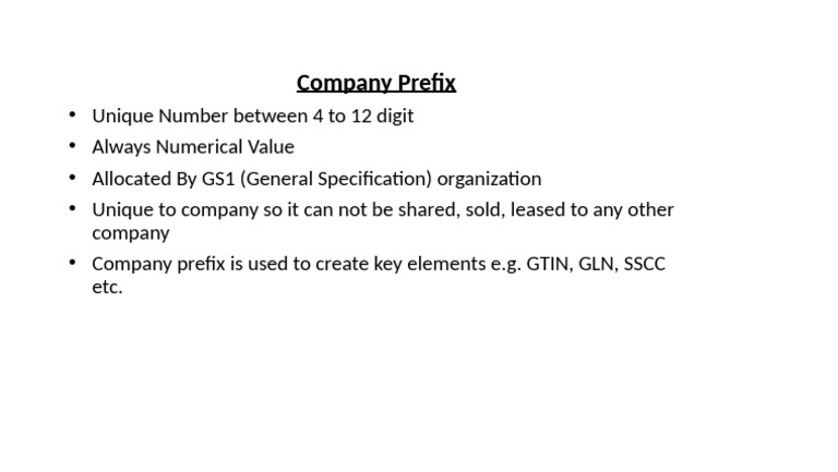 Company Prefix (2) | PDF