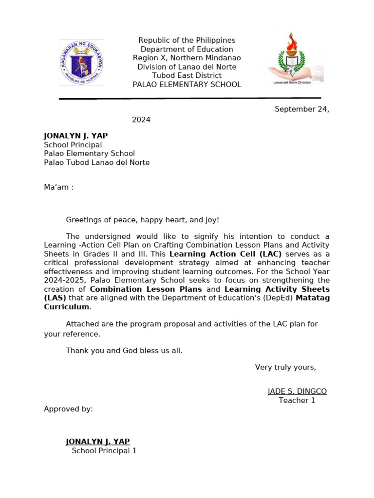 Lac 2024 Proposal | PDF | Lesson Plan | Track And Field