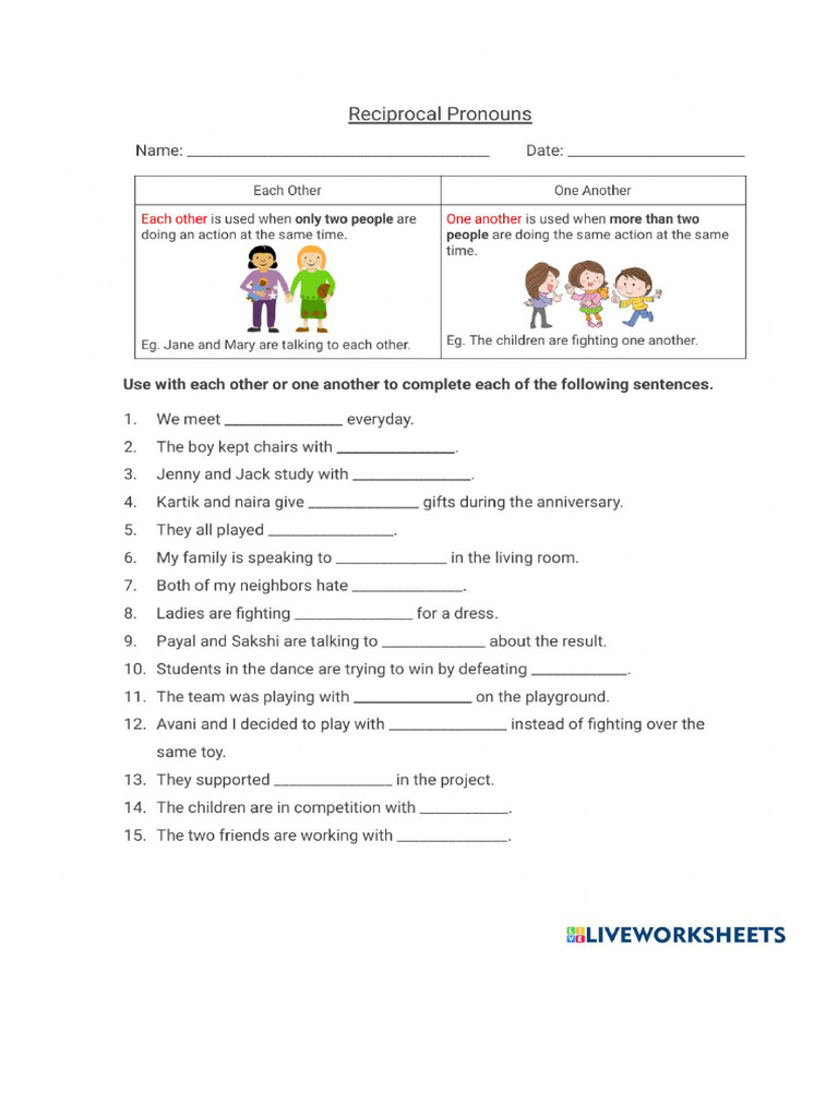 Reciprocal Pronouns | PDF