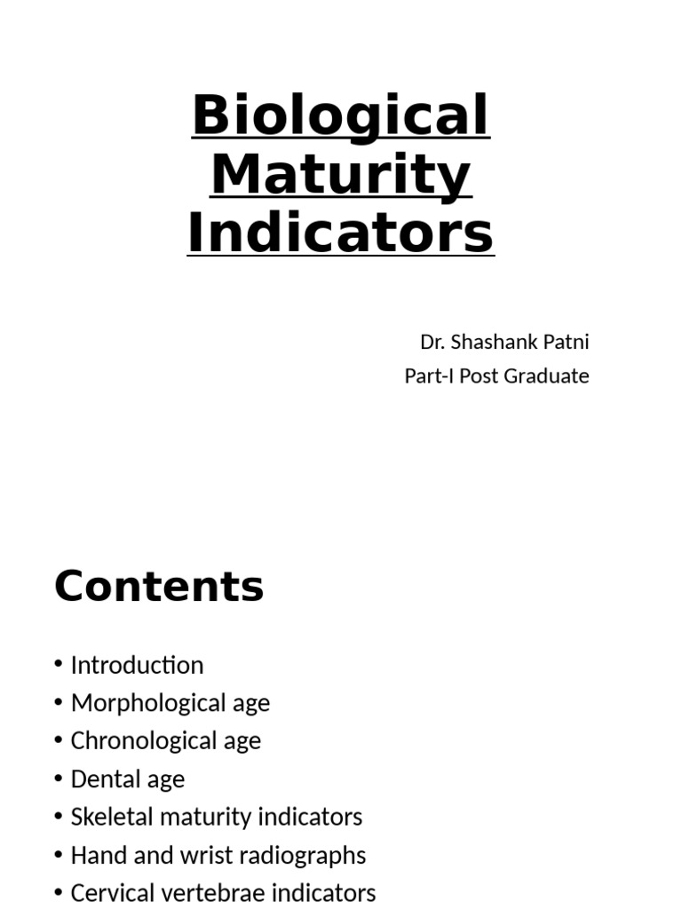 Biological Maturity Indicator | PDF